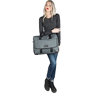 Compact Computer Case Business Shoulder Briefcase Crossbody Carrying Bag Tote Grey for Lenovo IdeaPad, ThinkPad, Y Series, Yoga, 100e Chromebook, 300e Chromebook