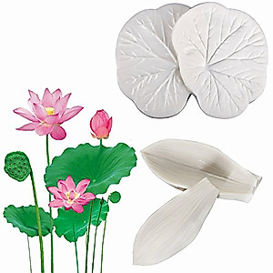 AK ART KITCHENWARE Lotus Leaf & Petal Veiners Gum Paste Flower Craft Mold for Fondant Cake Decorating Supplies Pastry Baking Tools VM097&VM147