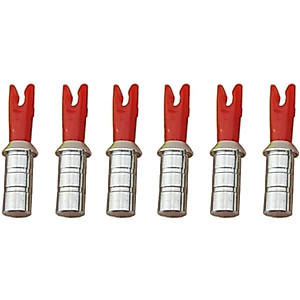 AMEYXGS Archery Aluminum Pin Nocks Bushing with Plastic Arrow Nock DIY Arrow Accessories for ID 4.2/6.0/6.2 mm Arrow Shaft (Red ID 4.2mm)