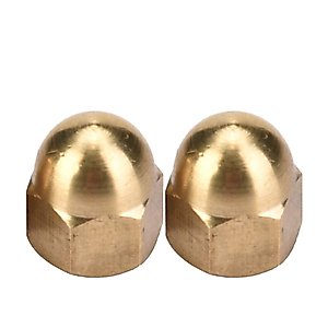 Brass Acorn Nut Kit Dome Head Hex Nuts Set Vehicle Fasteners M3- Fix Tires (M6, 20pcs)