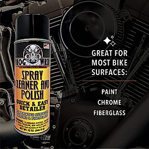 Hog Wash Spray Cleaner and Motorcycle Polish - 12 oz - Small Batch Detailer for Bikes and Cars - Removes Dirt and Grime on Painted Surfaces, Chrome, and Fiberglass - Made in Rocky Mount, VA