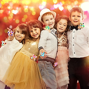 Mikulala 24 Pack LED Light Up Fidget Spinners Rings Party Favors for Kids, Christmas Party Favors Prizes Box Toys Birthday Gifts Goodie Bag Stuffers Glow in The Dark Party Supplies