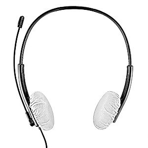 Geekria 100 Pairs Disposable Headphones Ear Cover for Small Call Center Headset Earcup, Stretchable Sanitary Ear Pads Cover, Hygienic Ear Cushion Protector (XS/White)