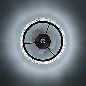 REDSTAR Modern Ceiling Fan with Light 20", Higher Light Transmittance with Traditional Safe and Quiet Motor, Black Ceiling Lights with Fan Remote Control Reversible for Bedroom