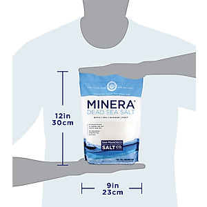Minera Dead Sea Salt, 100% Pure & Natural, 5 lbs. Fine Grain (0-1.7 mm) Bulk Bag, Easily Dissolving Dead Sea Salts for Soaking & Bathing, Skin Nourishing Fine Sea Salt, Unscented