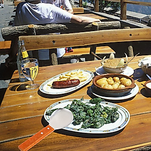 2Pcs Japanese Rice Spatula Versatile Non Stick Serving Spoon with Wood Handle Tofu Scoop Spoon for Home Kitchen Small