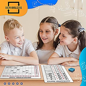 Dry Erase Division Multiplication Chart Whiteboard & Division practice white board Double Sided Times Table Math Manipulatives White Board for Kids Students Classroom and Home Mini Whiteboard Lapboard