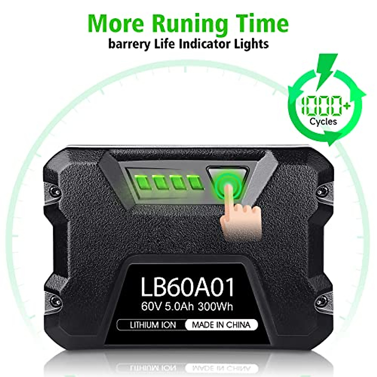 【Upgrade】 DSANKE 60V 5.0Ah Lithium Ion Replacement Battery for Greenworks Pro 60V Battery LB60A03 LB60A02 LB60A00 Cordless Power Tool Battery