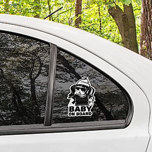 Y2K Baby on Board Sticker for Car (2 PCS),Baby Safety Car Signs, Baby on Board Decals for Cars, Funny Carlos from The Hangover Sticker for Mailbox Windows 5.5x3 inch 2 PCS Boy and Girl