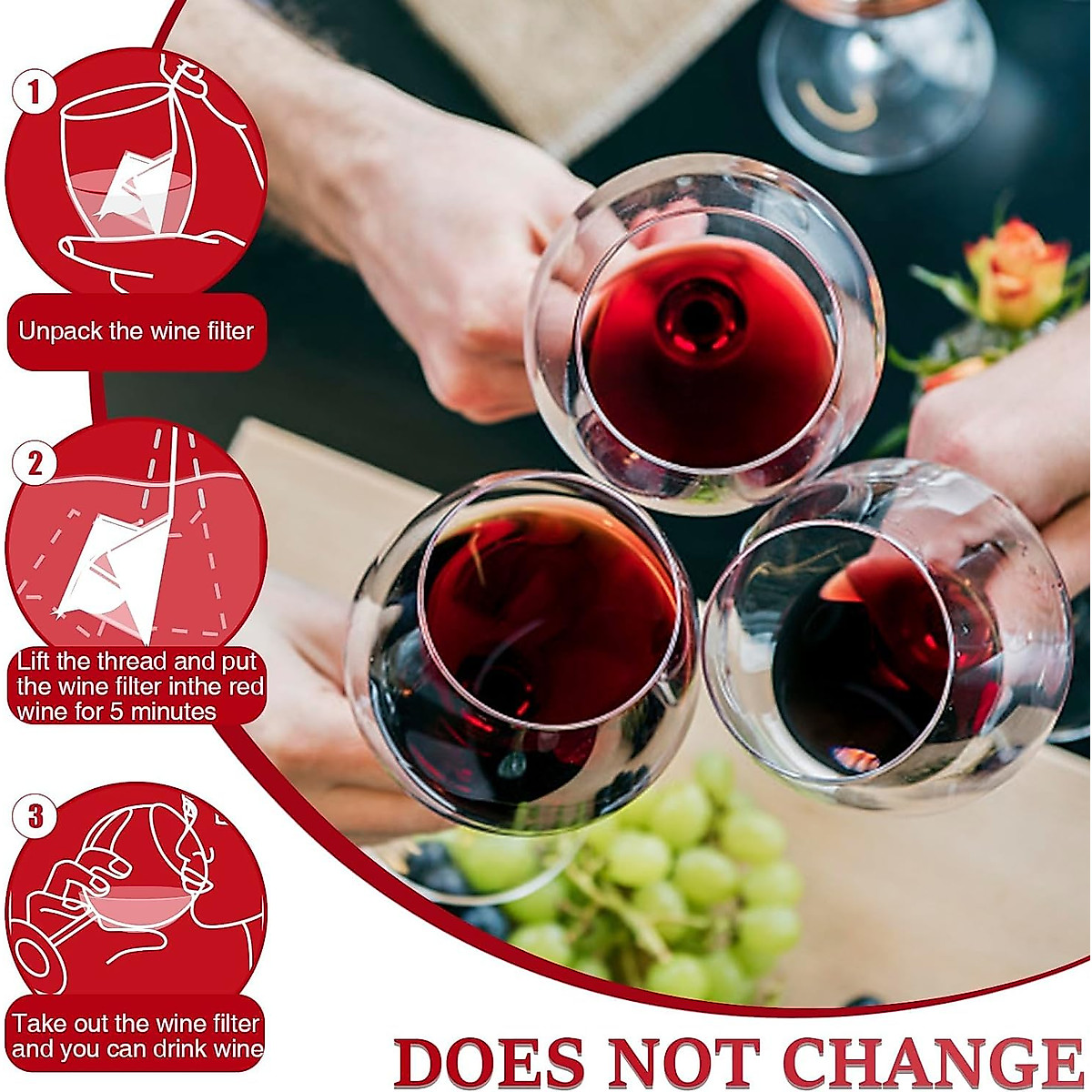 Wine Filters Wine Wand, the Wand Wine Purifier, Remove Histamines and Sulfite,the Wand Wine Filter,Prevent Wine Sensitivities(Pack of 12)