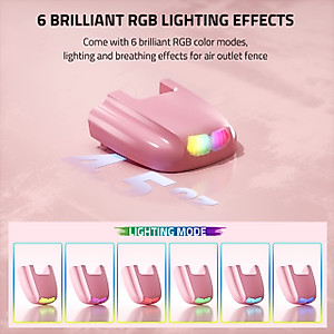 QWOS RGB Fitness Facial Interface Fan with 3000mAh Battery for Oculus Quest 2, Extend 2hrs Playtime, Soft PU Face Cover/Pad, Air Circulation Cooling Fan Ventilation to Reduce Lens Fogging