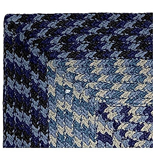 Better Trends Alpine Braid Collection is Durable & Stain Resistant Reversible Indoor Area Utility Rug 100% Polypropylene in Vibrant Colors, 24" x 68" x 68" L-Shape, Navy Stripe
