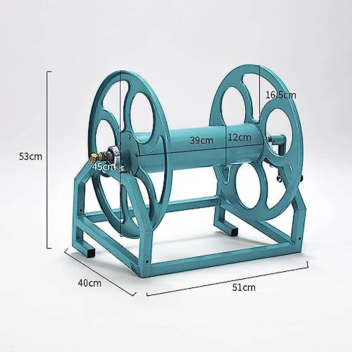 ILOOXI Wall Mounted Garden Hose Reel with Detachable Reel Metal Water Pipe Storage Rack,Wall-Mounted Design,Thickened Wrought Iron,with 3m Hose,1/2" Hose for Yard (Color : A)