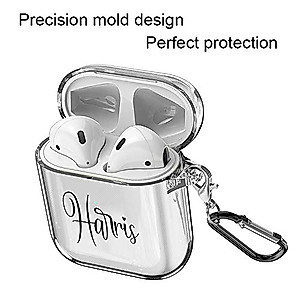 AIPNIS Custom Name Airpods Case for Apple AirPod 2 and 1 Cover Personalized Gift Shock Absorption Soft Clear TPU Cover DIY Relief