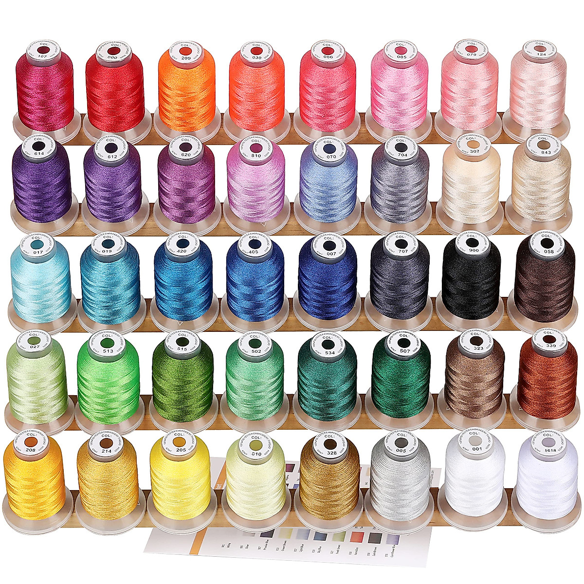40 Brother Colors Polyester Machine Embroidery Thread Kit 500M