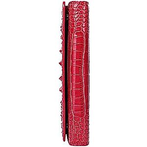 PIJUSHI Women Leather Wallet Embossed Crocodile Clutch Wallets for Women Card Holder Organizer (8013, red)