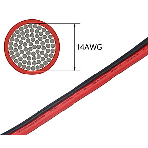 CERRXIAN 6.5FT 14AWG SAE to SAE 2 Pin Quick Disconnect Power Automotive Extension Cable with Cap for Solar Panels Battrey (Black&Red,2m)