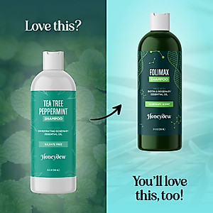 Invigorating Tea Tree Mint Shampoo - Rosemary Mint Shampoo for Oily Hair with Tea Tree Oil for Hair - Aromatherapy Clarifying Shampoo for Build Up Dry Scalp and Flakes with Essential Oils for Hair
