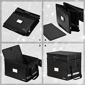 EOOUT Fireproof Document Box, 2 Layer File Organize Box, Portable Fireproof Waterproof Office Collapsible File Storage for Hanging Letter/Legal Size Folder/Certificate