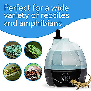 Evergreen Pet Supplies Reptile Humidifier and Fogger for Terrariums and Enclosures - Great for Reptilians and Amphibians - Includes Large Water Tank and Adjustable Fog Output (Holds 2L of Water)