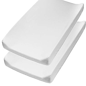 HonestBaby Organic Cotton Changing Pad Covers (Set of Two), Bright White, One Size