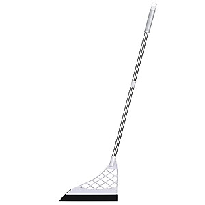 Yeahii Multifunction Magic Broom, 2-in-1 Sweeper,Easy Dry The Floor and Remove Dirt and Hair Remover, Liquid, Glass Wiper, Super Sweeper Broom for Living Room, Kitchen, Bathroom (New White)