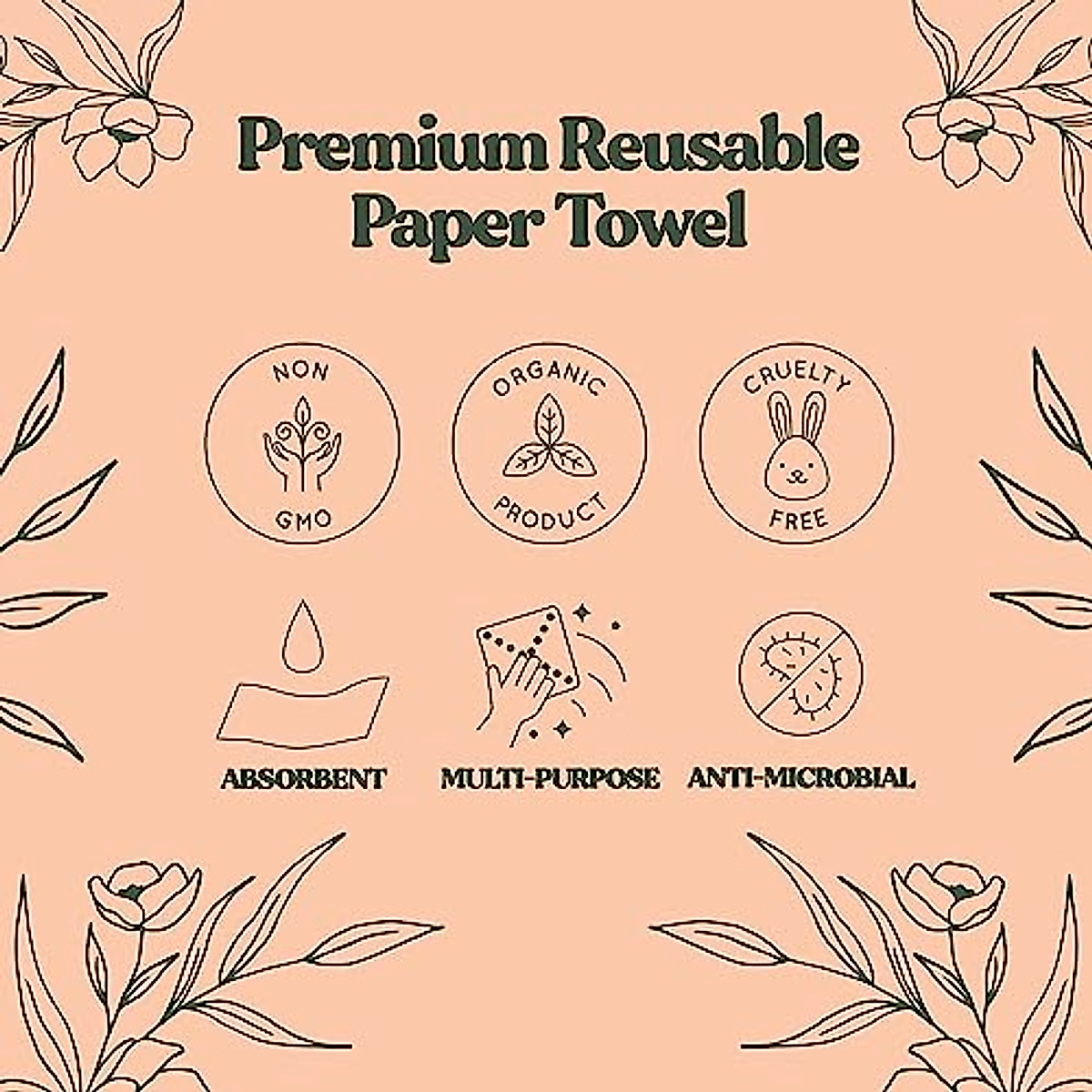 FEBU Swedish Dishcloths for Kitchen | 5 Pack Japanese Pattern Swedish Dish Towels | Reusable Paper Towels Washable | Non-Scratch Cellulose Sponge Cloths | No Odor, Biodegradable, Swedish Cloths