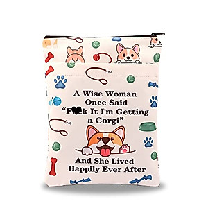 Funny Corgi Book Sleeve Corgi Lovers Book Cover Corgi Mom Gift Retirement Book Pouch Corgi Inspiration Book Sack for Women (CorgiBB)