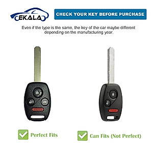 EKALA for Honda Key Fob Cover Soft TPU Full Protection Smart Key Case Shell with Bling Keychain Fit for Honda Accord Civic CR-V Pilot Element 4 Buttons Remote Smart Key Fob Holder (R-Hod-4R-W)