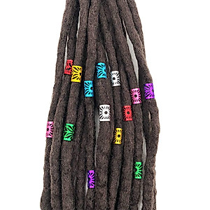 Messen 170 Pieces Dreadlocks Beads Multicolor Aluminum Dread Locks Metal Cuffs Hair Decoration Braiding Hair Jewelry (Not Break Easily)