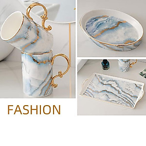 Soap Dispenser Accessories Set -6 Pieces Counter Top Bath Set Includes Soap Dispenser Toothbrush Holder Tumblers Soap Dish and Tray, Ceramic Soap Dispenser