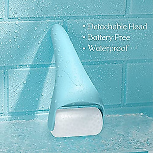 Dr. Pure Ice Roller for Face Massage, Jade Facial Tools for Reduce Puffiness Anti Wrinkle Relief Tighten Skin, Face Icing Massager Facial Roller, Women Skin Care Tool Blue + Rose Quartz