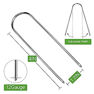 Zevlux Garden Stakes 4 Inch 40pcs 12Gauge Irrigation Tubing Stakes, U Shape Heavy Duty Galvanized Landscape Staples for Tube, Lawns, Weed Barriers, and Landscape Fabrics, Irrigation Hose,Floor Mats…