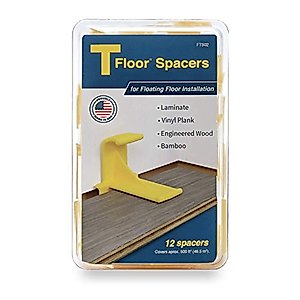 Tfloor Laminate Flooring Spacers : for Installing Laminate Wood, Vinyl Plank, Engineered Hardwood, LVT, Bamboo, Subfloor Panels, or Any Floating Floor Material. Made in The USA.