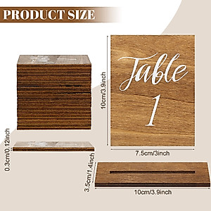 20 Pcs Wedding Wooden Table Wedding Table Numbers with Wooden Base Rustic Wedding Centerpieces for Tables Number Wooden Sign for Banquet Restaurant Party Decor (Classic Style)
