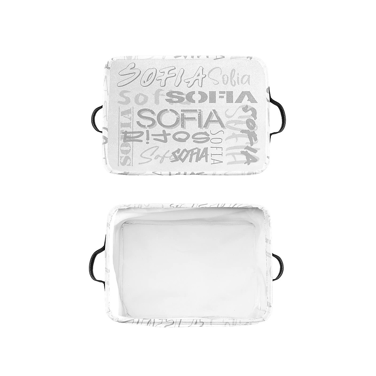 ZAACUSTOM Personalized Storage Bins with Name Custom Kids Storage Basket Cubes Organizer with Handles for Organizing Boys and Girls Toys Shelf Closet Nursery Baskets Boxes, 1 Pack