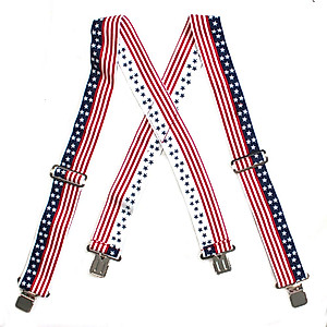 MELOTOUGH Men's Suspenders Fully Elastic 2 inch Wide X back Heavy Duty Tradesperson's Pant Suspender (New USA)