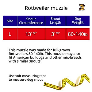 BRONZEDOG Rottweiler Dog Muzzle Adjustable Durable Metal Wire Basket for Large Dogs American Bulldog No Barking Muzzles (L)