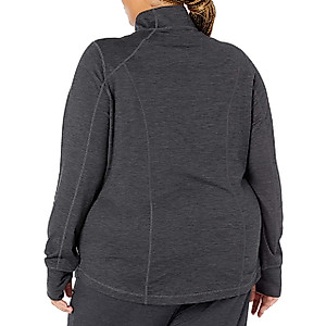 Amazon Essentials Women's Brushed Tech Stretch Full-Zip Jacket - Discontinued Colors, Black Space Dye, Medium