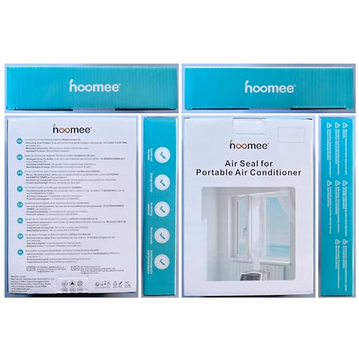 HOOMEE 400CM (157")Universal Window Seal for Portable Air Conditioner And Tumble Dryer – Works with Every Mobile Air-Conditioning, Easy to Install - Air Exchange Guards With Zip and Adhesive Fastener