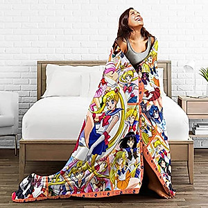 3D Print Funny Anime Blanket Cartoon Flannel Throw Blanket Soft Throw Blankets for Couch Bed Living Room Sofa Bedding M-6 50"X40"