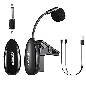 JCWY 2.4G Wireless Saxophone Microphone, Clip on Music Instruments Microphone, Wireless Receiver and Transmitter, for Saxophone and More