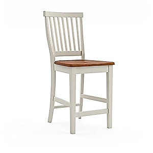 Americana White & Distressed Oak bar Stool, 24", by Home Styles