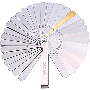 32 Blades Steel Feeler Gauge Dual Marked Metric and Imperial Measuring Tool