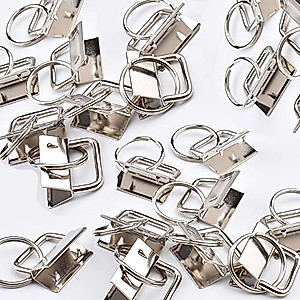 EWONICE Glass Running Pliers and 40 Pcs 1 Inch Fob Chain Wristlet Hardware with Key Ring (Key Fob with Pliers)