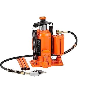 VEVOR Air Hydraulic Bottle Jack, 20 Ton/44,092 LBS All Welded Bottle Jack, 10.4-19.7 inch Lifting Range, Manual Handle and Air Pump, for Car, Pickup, Truck, RV, Auto Repair, Industrial Engineering