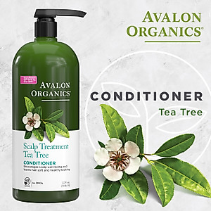 Avalon Organics Scalp Treatment Tea Tree Conditioner, Encourages Scalp Well-Being and Leaves Hair Soft, 32 Fluid Ounces