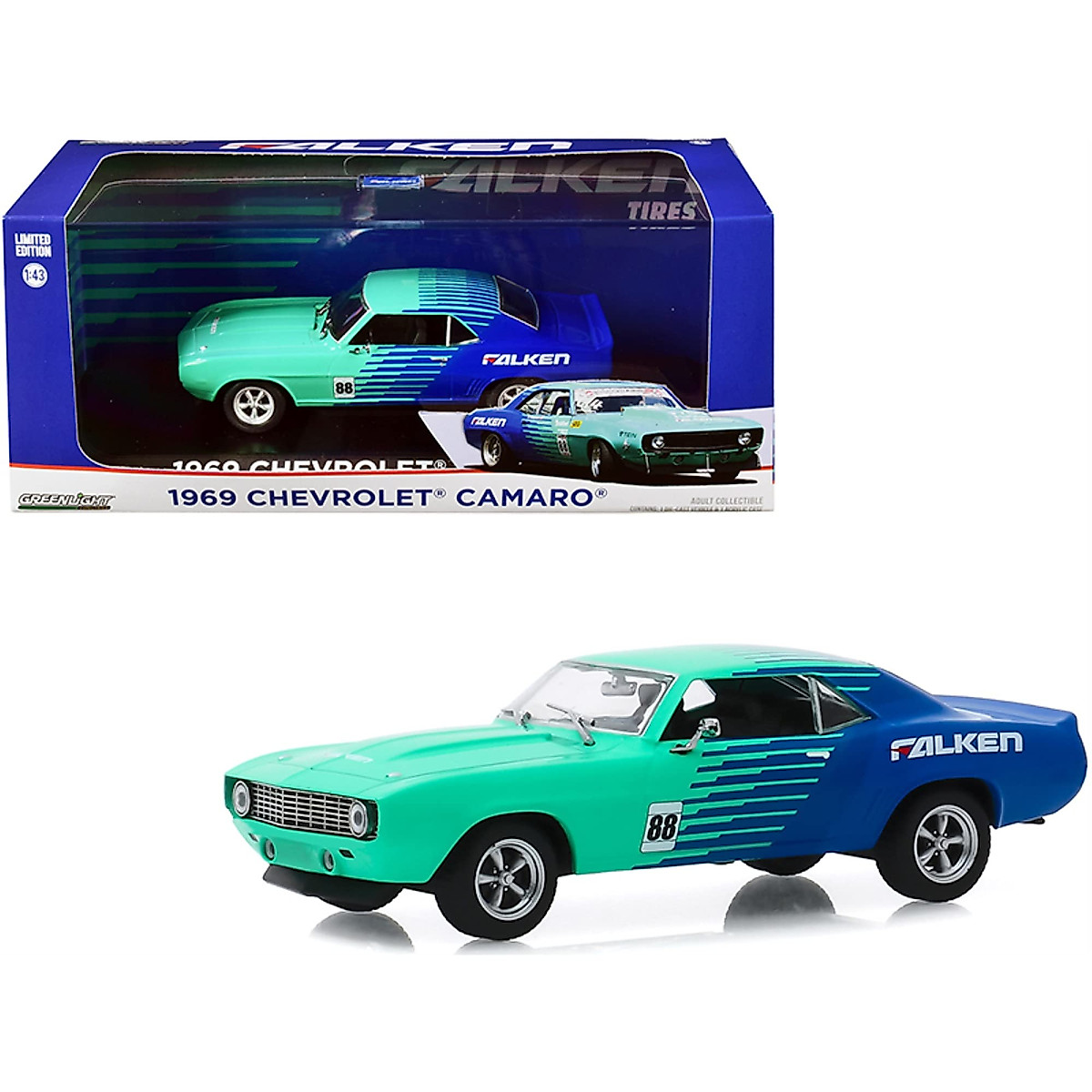 1969 Chevrolet Camaro #88"Falken Tires 1/43 Diecast Model Car by Greenlight 86343