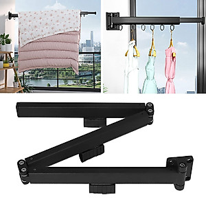 yaogohua Pull-Out Laundry Dryer, 3 Folding Clothes Drying Racks Wall Mounted, Easy to Install Design, Balcony, Mud Room, Bedroom, Pool (Black)