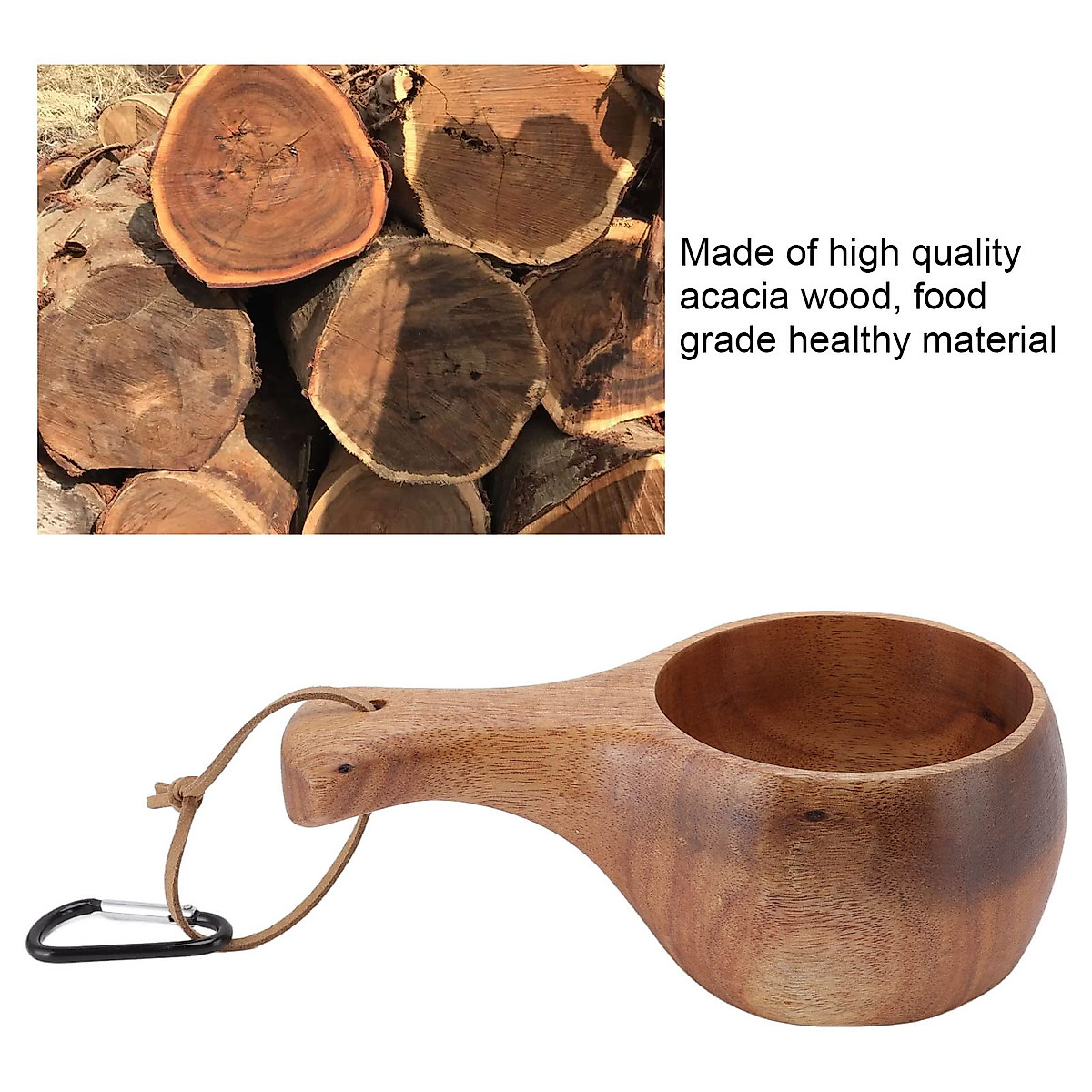 Water Cup Wooden Cup Outdoor Camping Hiking Drinking Cup Portable for Coffee Tea Milk Nordic Style Wooden Mug Hand Cup